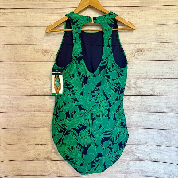 Lands' End | Swim | Nwt Lands End High Neck Green Blue One Piece ...